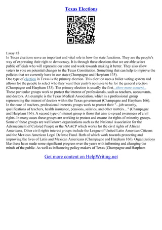 Election Essay Topics | PDF