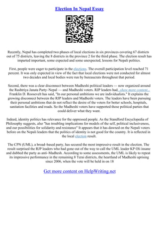 Election Essay Topics | PDF
