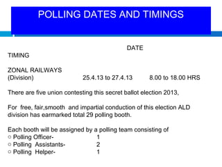 Election in Indian railway 2013 | PPT
