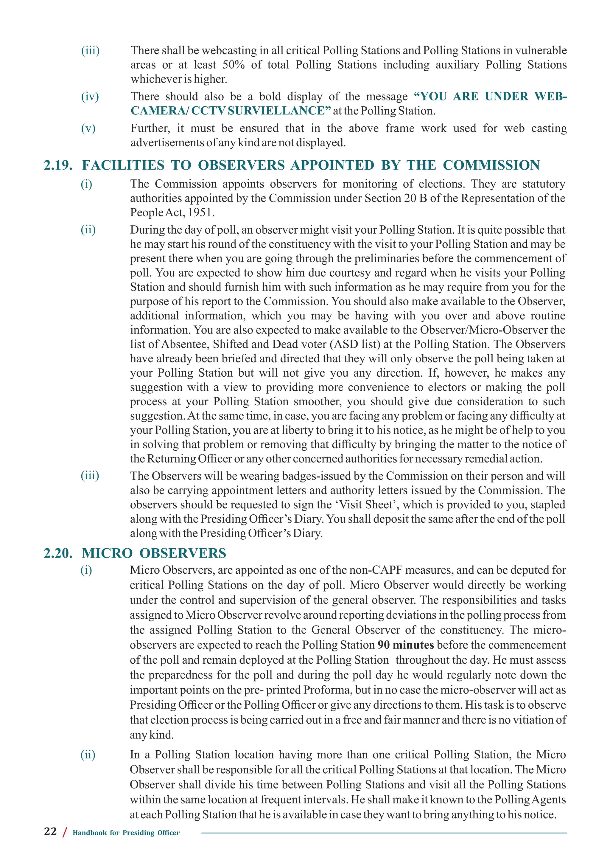 Handbook for Presiding Officers Election 2024 James Joseph Adhikarathil ...