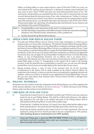 Handbook for Presiding Officers Election 2024 James Joseph Adhikarathil ...