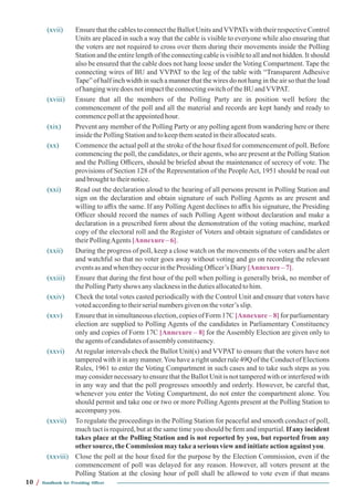 Handbook for Presiding Officers Election 2024 James Joseph Adhikarathil ...