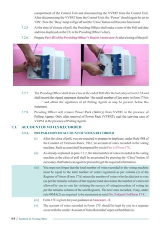 Handbook for Presiding Officers Election 2024 James Joseph Adhikarathil ...