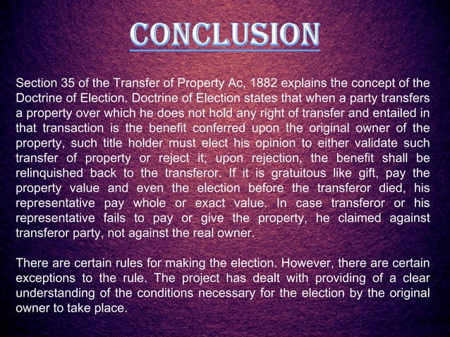 Meaning and Essentials of Doctrine of Election | PPT | Elections | Politics