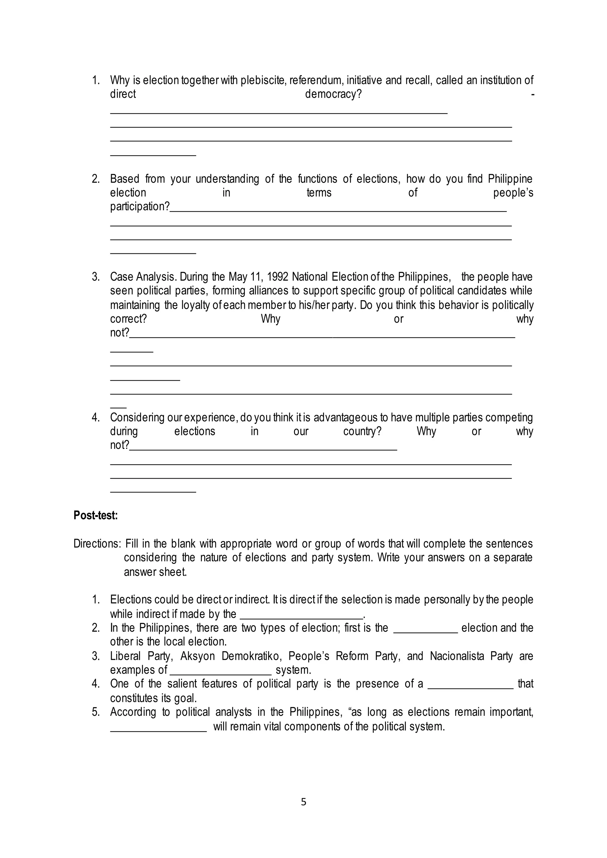 Elections and political partiess | DOCX
