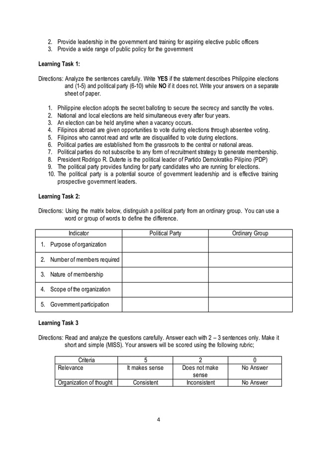 Elections and political partiess | DOCX | Elections | Politics