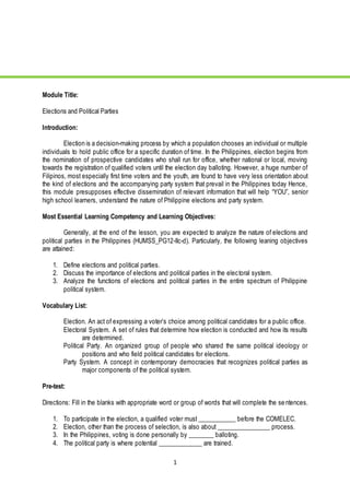 Elections and political partiess | DOCX