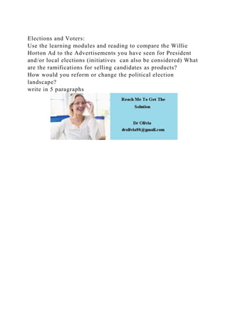 Elections and Voters Use the learning modules and reading to comp.docx