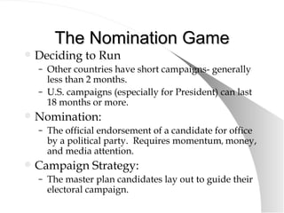Elections, Nominations & Voting Revised | PPT