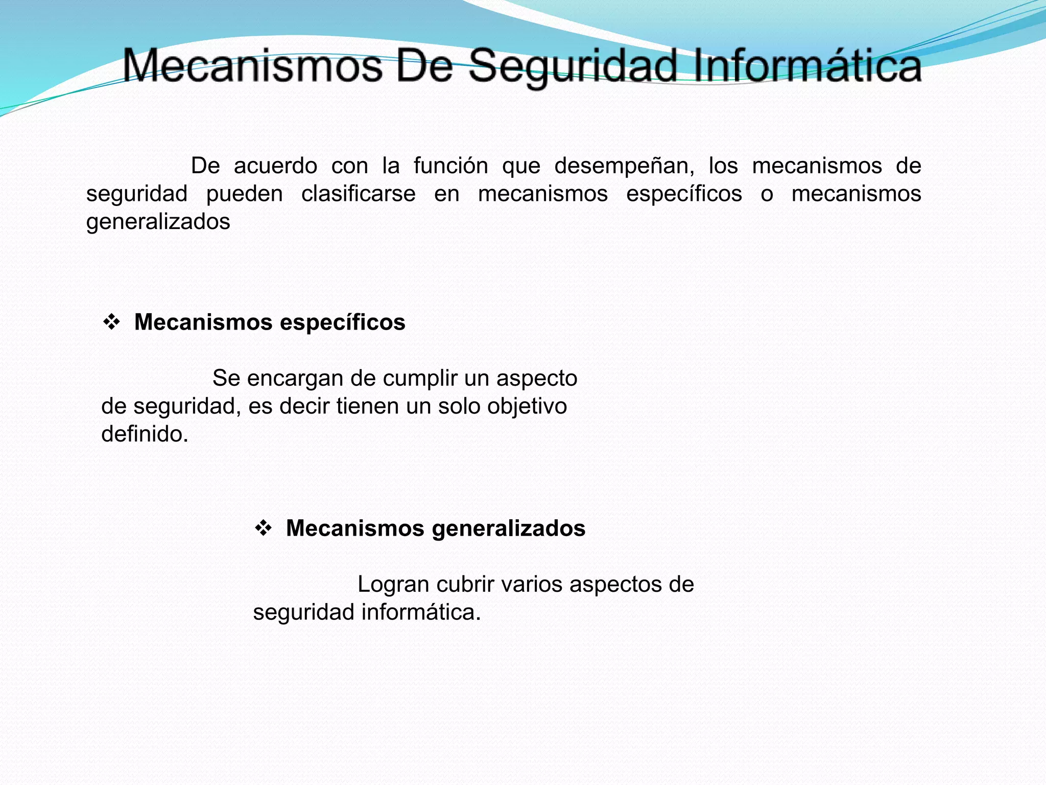 Los Mecanismos De Seguridad | PPTX | Computing | Technology & Computing
