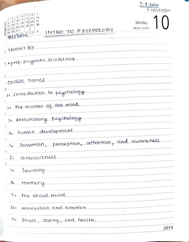 Intro to Psychology: Course Topics | PDF