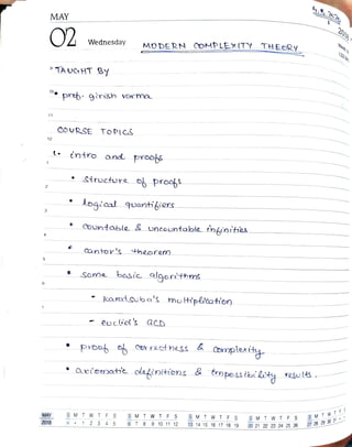 Modern Complexity theory: Course Topics | PDF