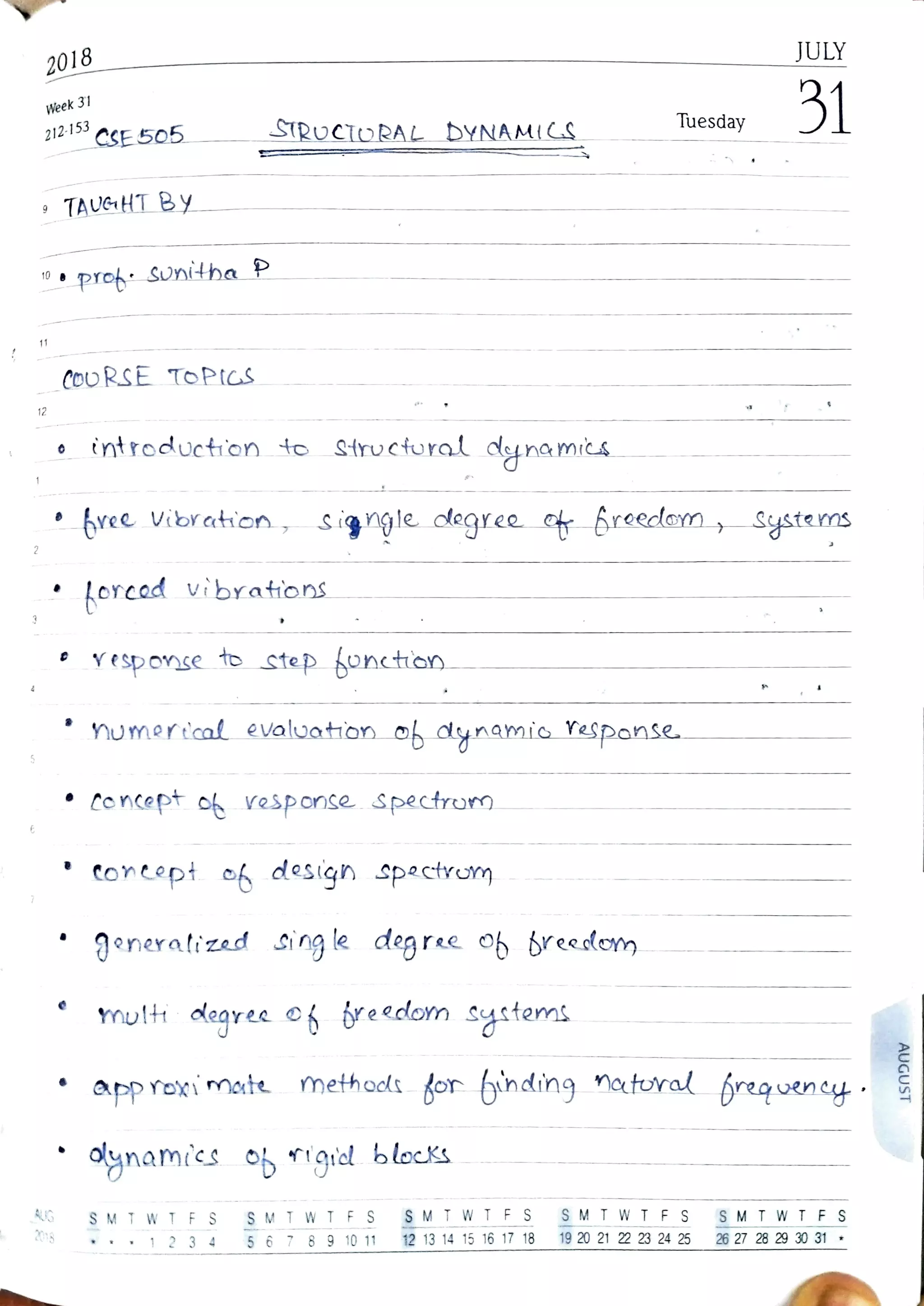 Structural Dynamics: Course Topics | PDF