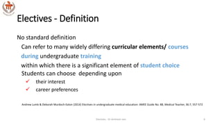 Electives - Opportunities in Community Medicine - Dr Animesh Jain 12th ...