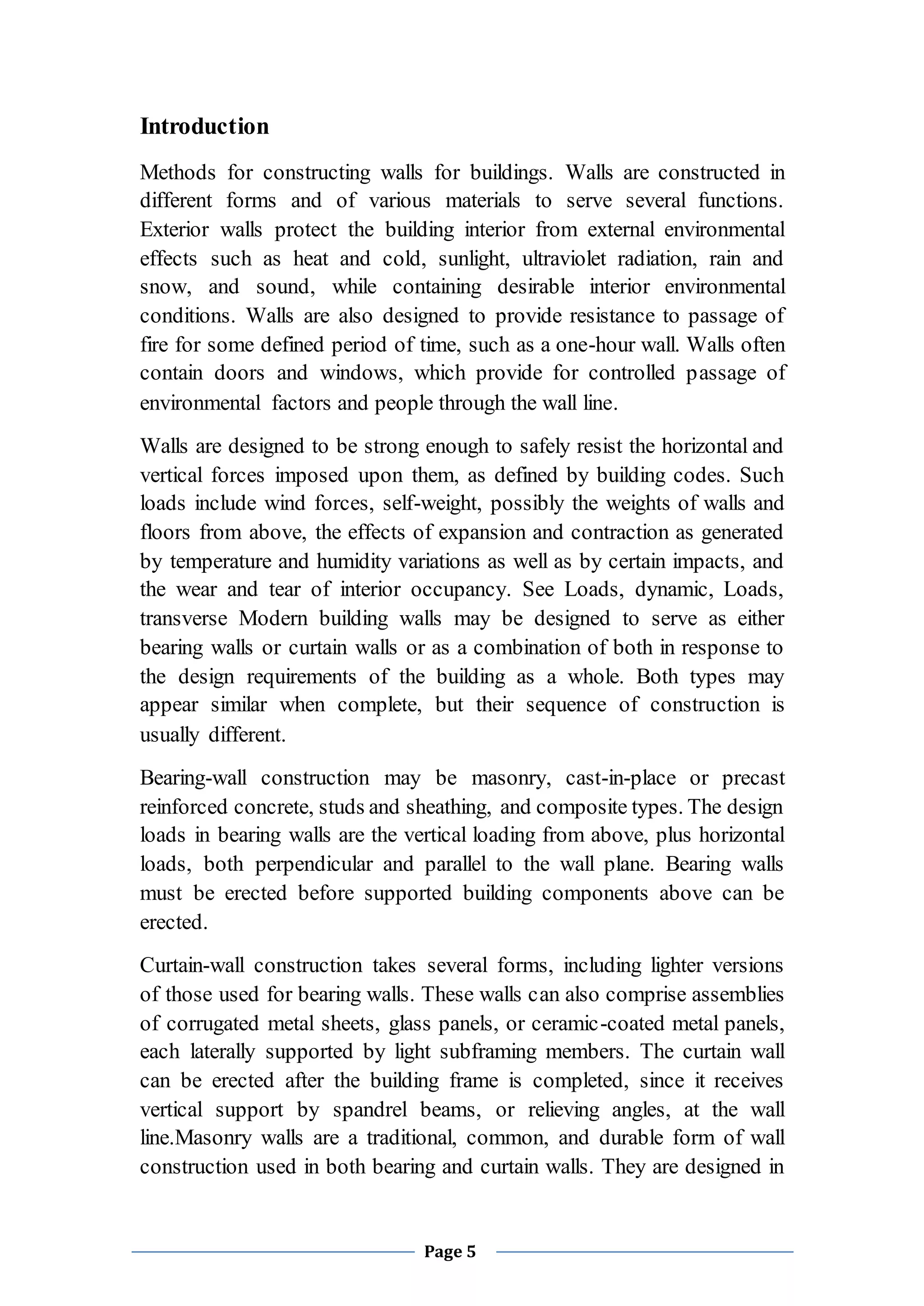 Types of Walls (Brick,Concrete Block & Stone Walls) | PDF