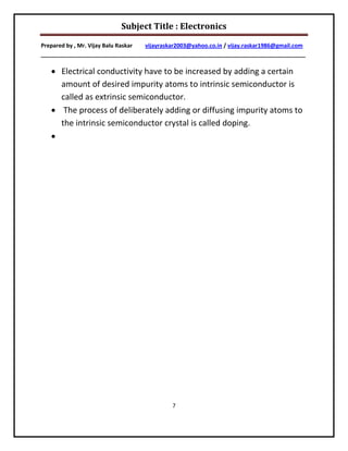 Electonics VBR - Notes | PDF