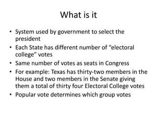 Electoral college | PPTX | Civic affairs | Politics