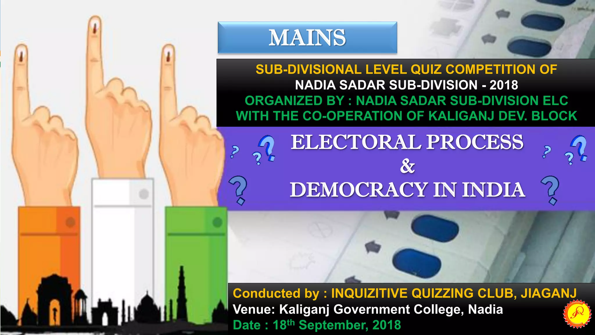QUIZ ON ELECTORAL PROCESS & DEMOCRACY IN INDIA (MAINS) | PDF ...