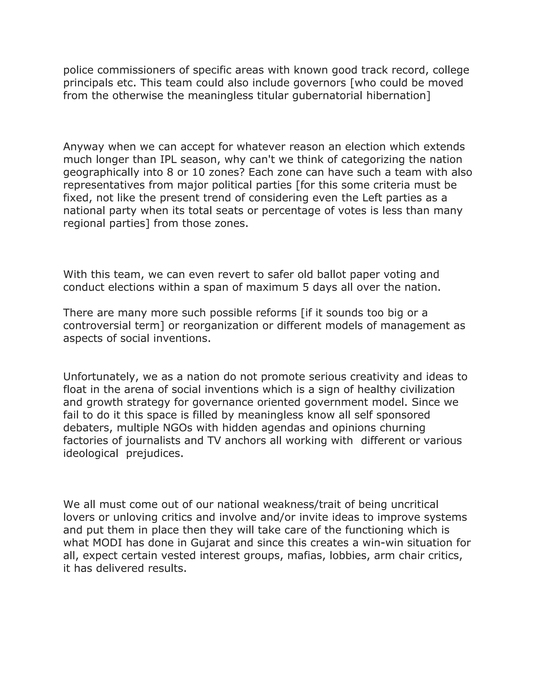 Electoral Reforms Doc Civic Affairs Politics