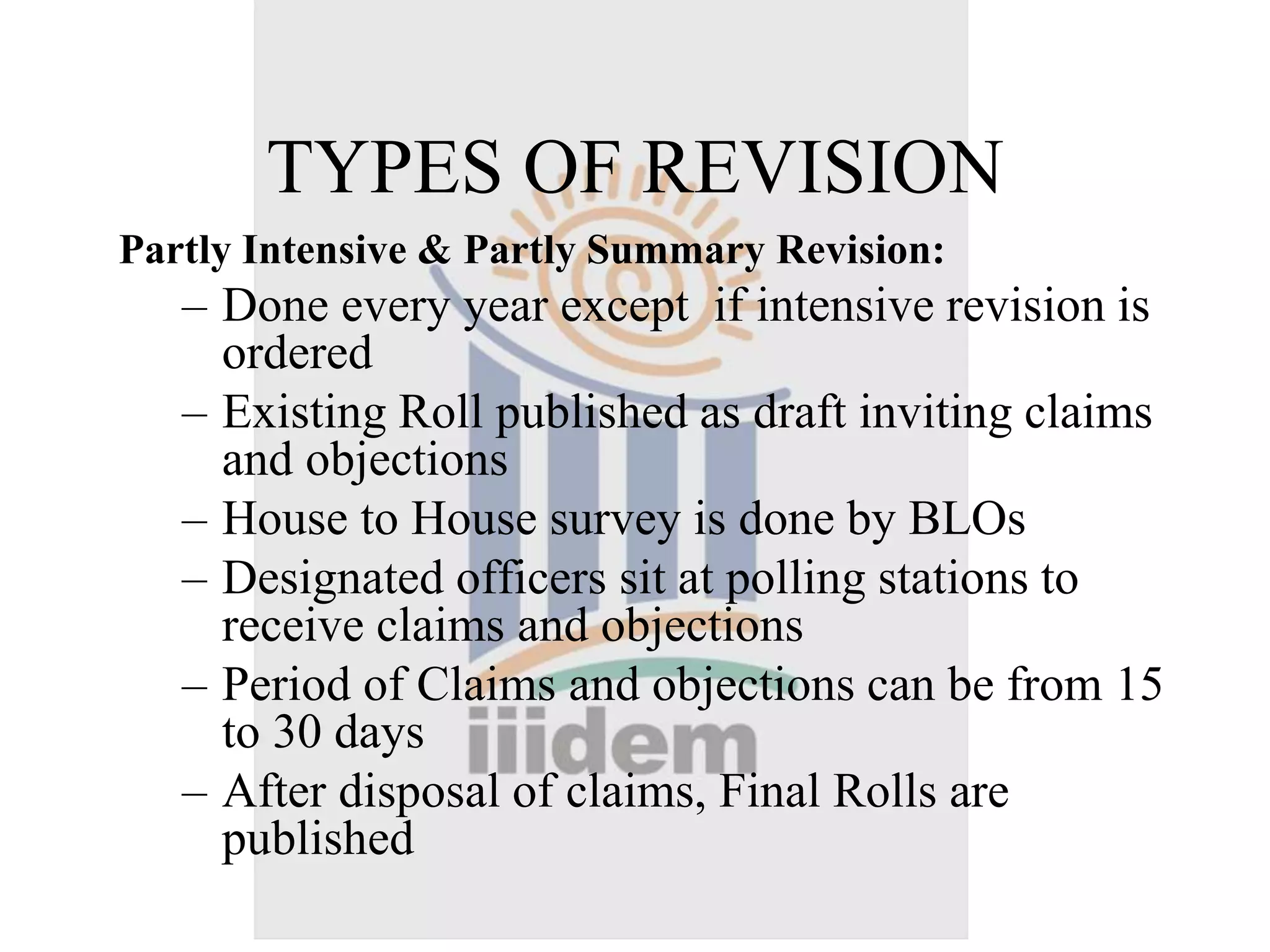 Electoral_Roll Layout and Types of Revision - Handout.ppt