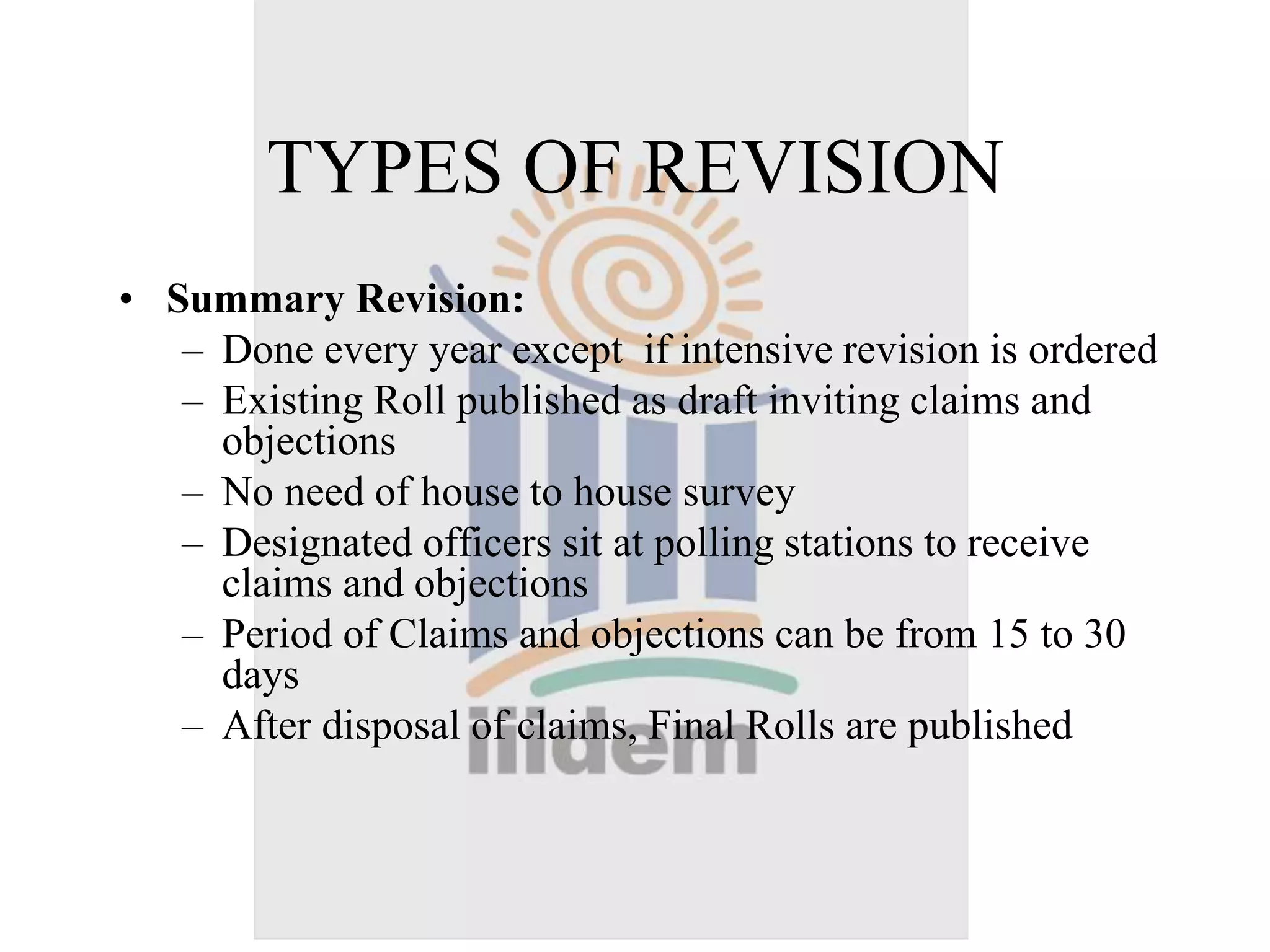 Electoral_Roll Layout and Types of Revision - Handout.ppt