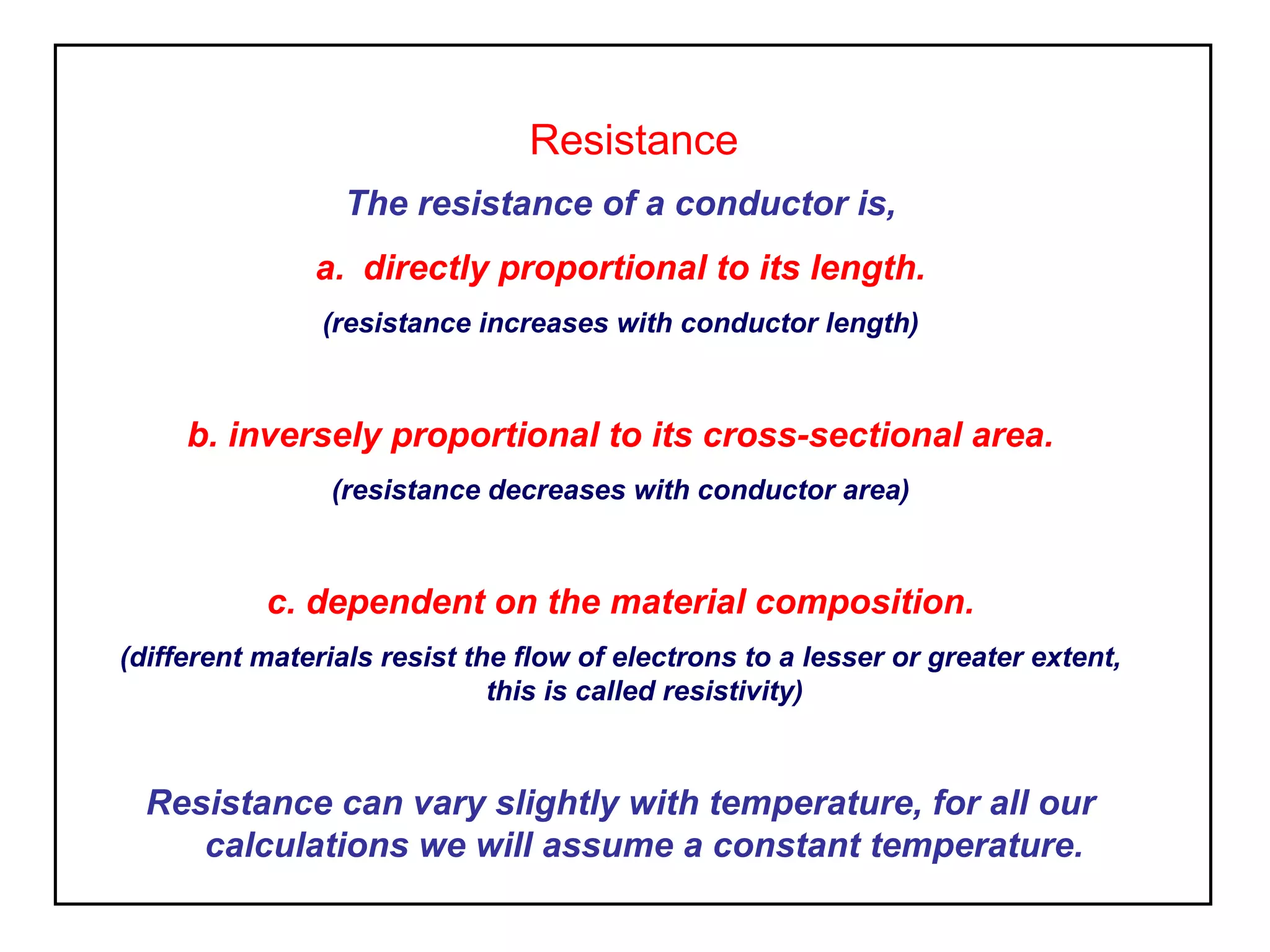 Elect principles -_resistance | PPT | Physics | Science
