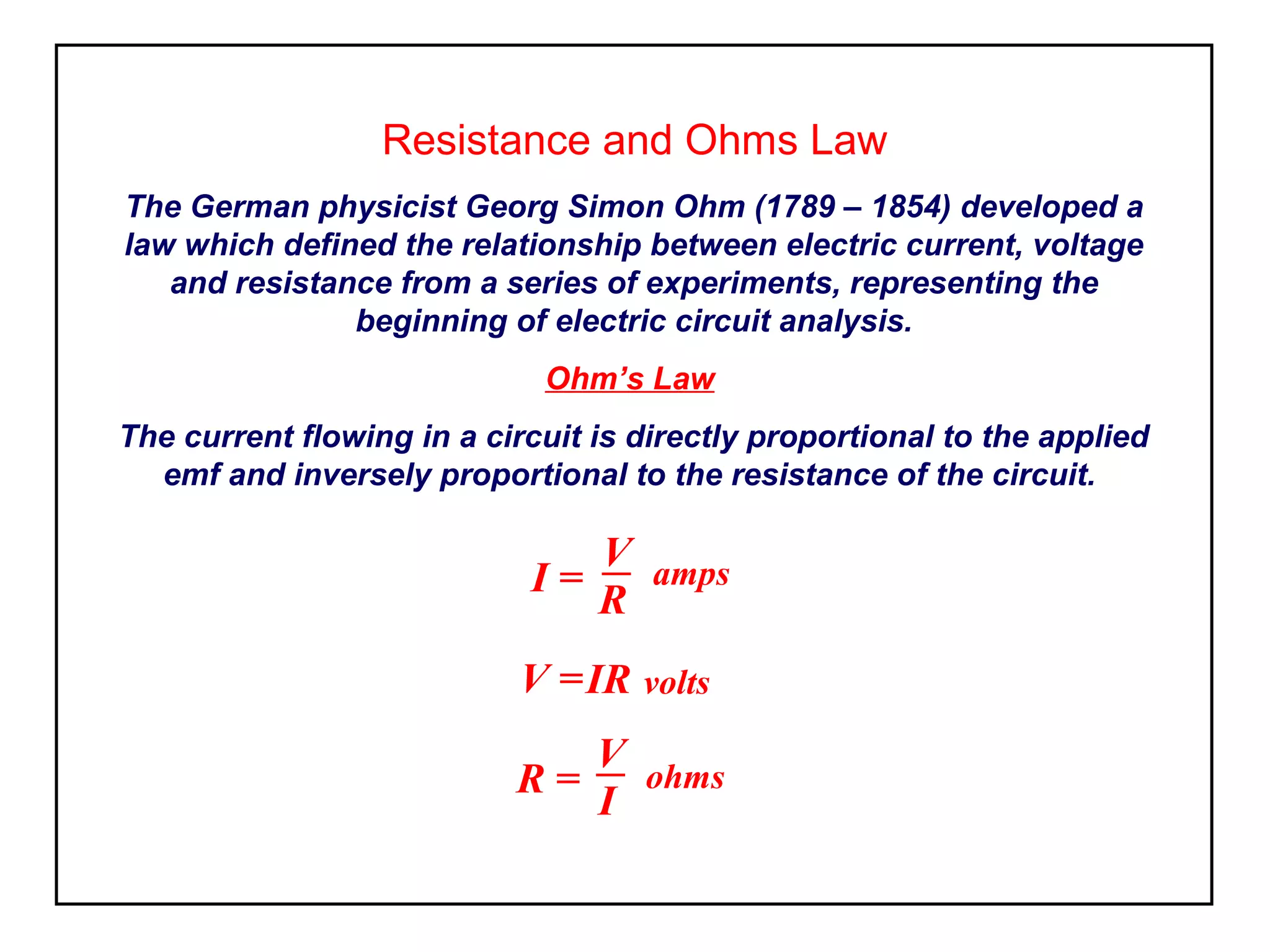 Elect principles -_resistance | PPT | Physics | Science
