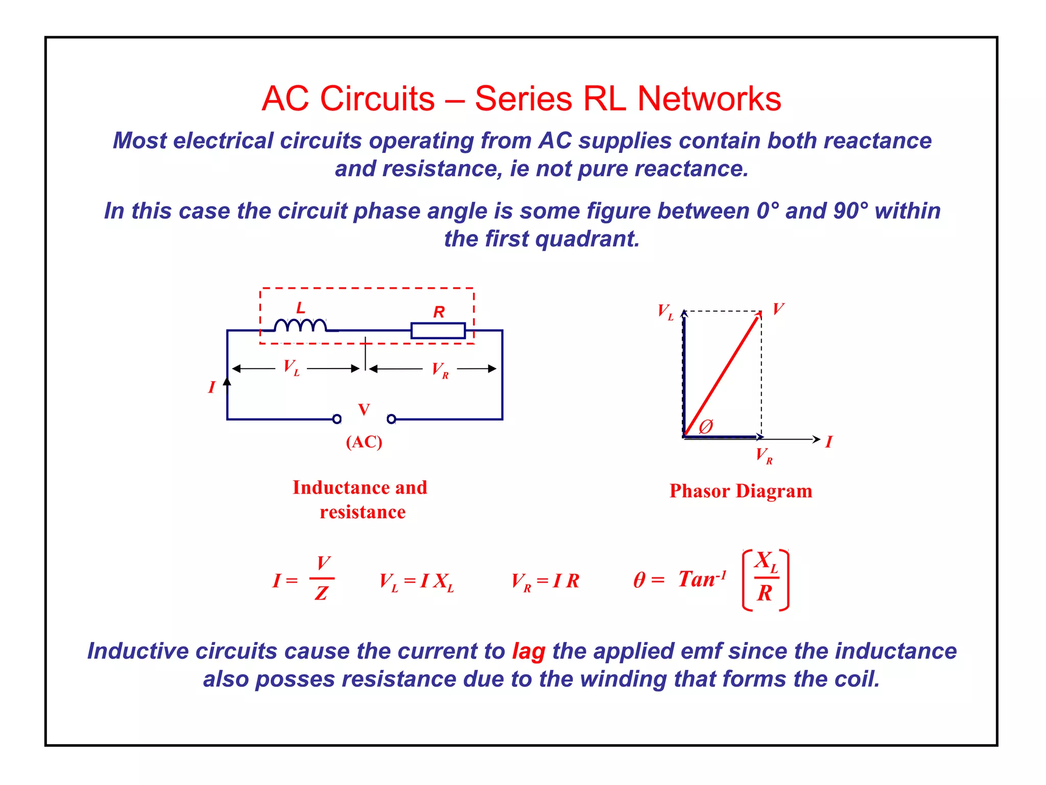 Elect principles 2 ac circuits (rl) | PPT | Physics | Science