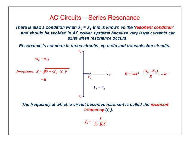 Elect principles 2 ac circuits series resonance | PPT | Chemistry | Science