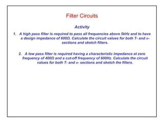 Elect principles 2 filter networks | PPT | Digital Audio | Computer ...