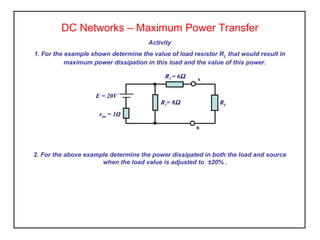Elect principles 2 max power transfer | PPT | Computer Networking | Computing