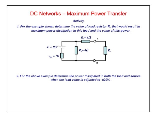Elect principles 2 max power transfer | PPT | Computer Networking | Computing