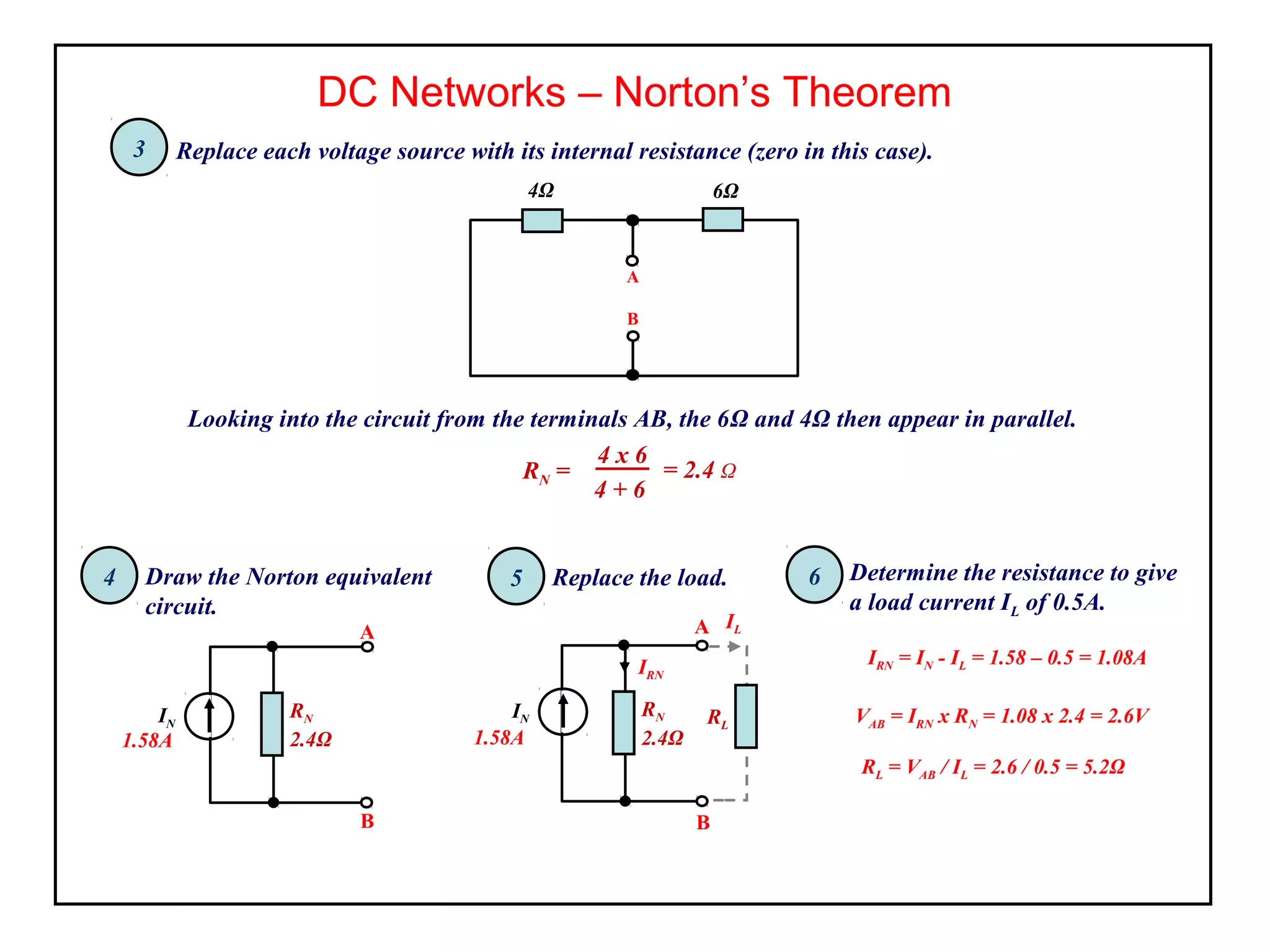 Elect principles 2 nortons theorem | PPT | Physics | Science