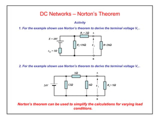 Elect principles 2 nortons theorem | PPT | Physics | Science