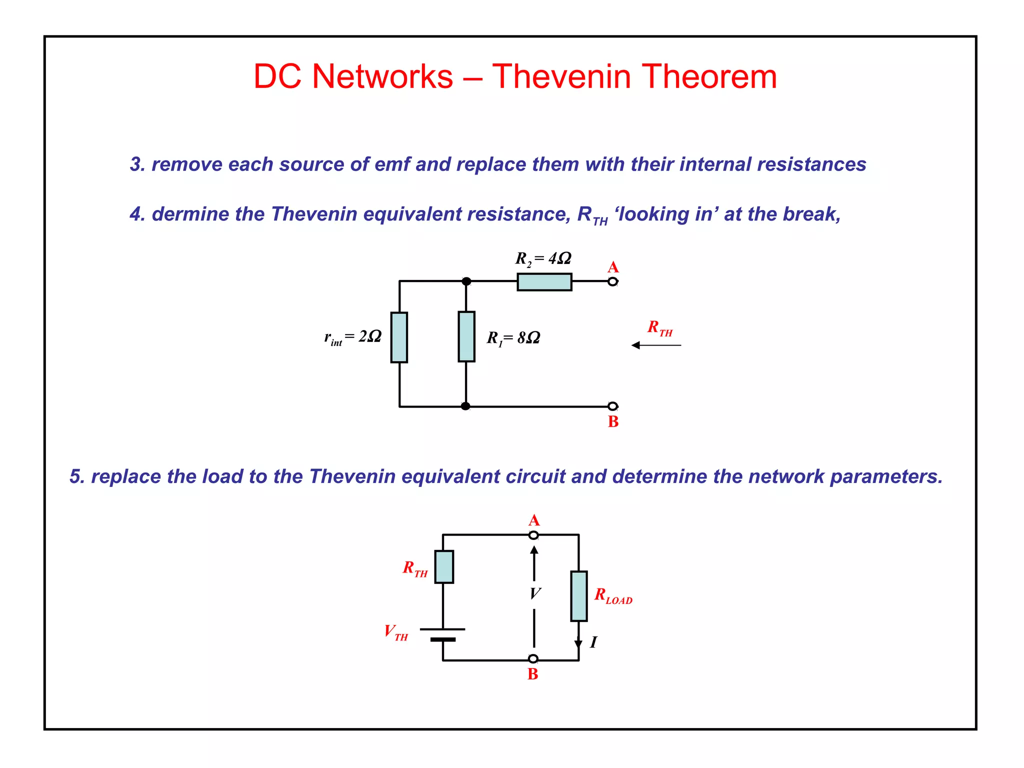 Elect principles 2 thevenin theorem | PPT | Physics | Science