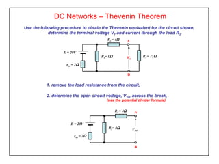 Elect principles 2 thevenin theorem | PPT | Physics | Science