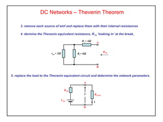 Elect principles 2 thevenin theorem | PPT | Physics | Science