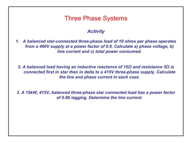 Elect principles 2 three phase systems | PPT
