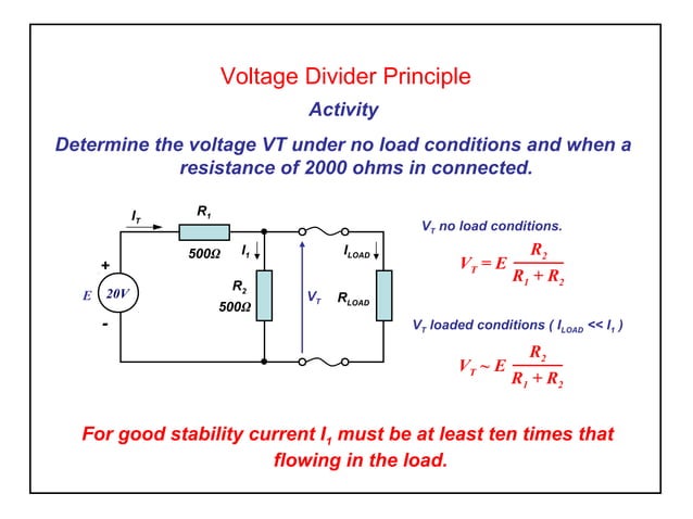 Elect principles 2 voltage divider | PPT