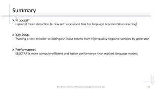 ELECTRA_Pretraining Text Encoders as Discriminators rather than ...