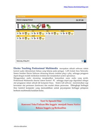 Electra teaching multimedia language laboratory software 2011 | PDF