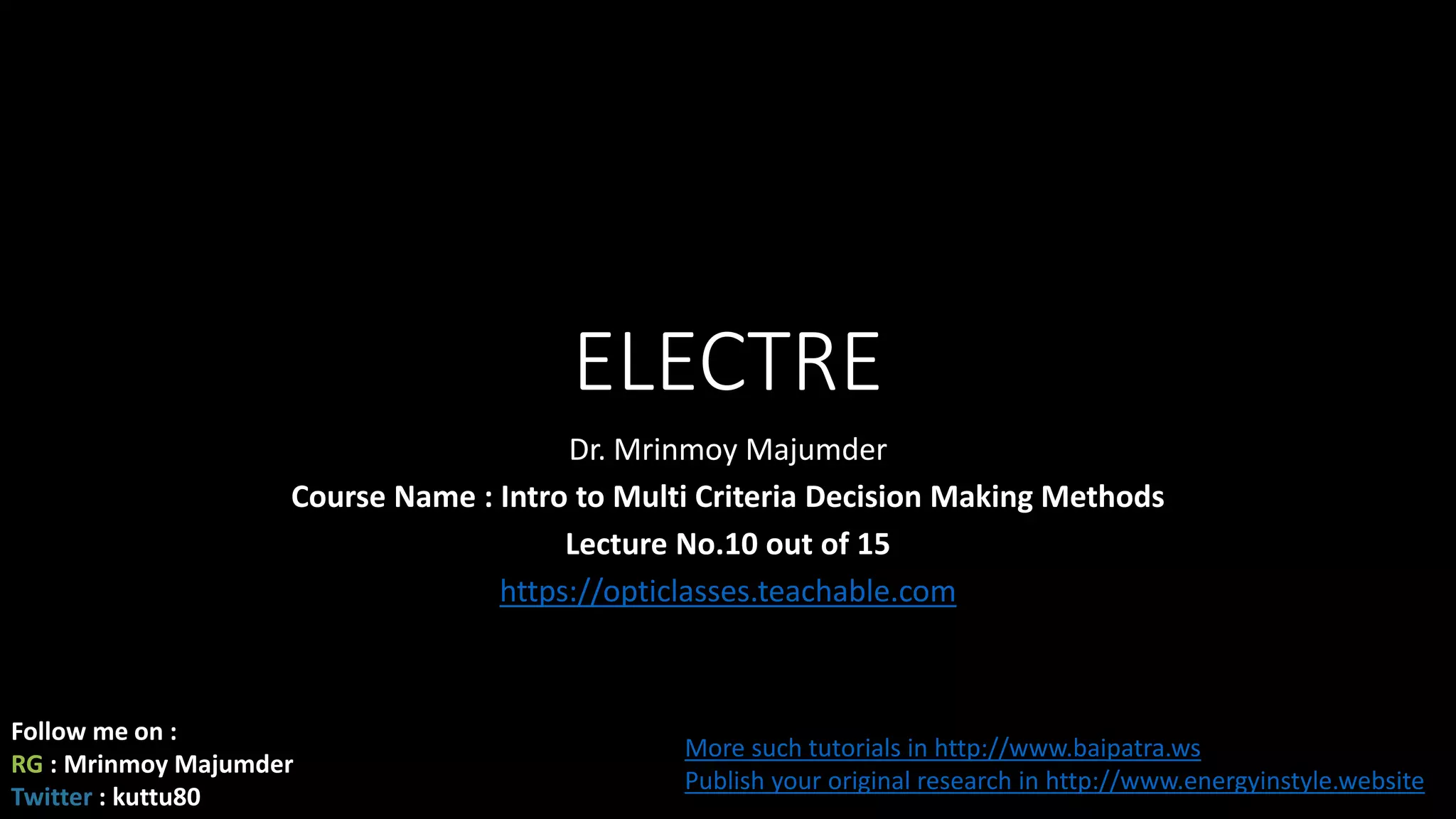 Electre Decision Making Method Pptx