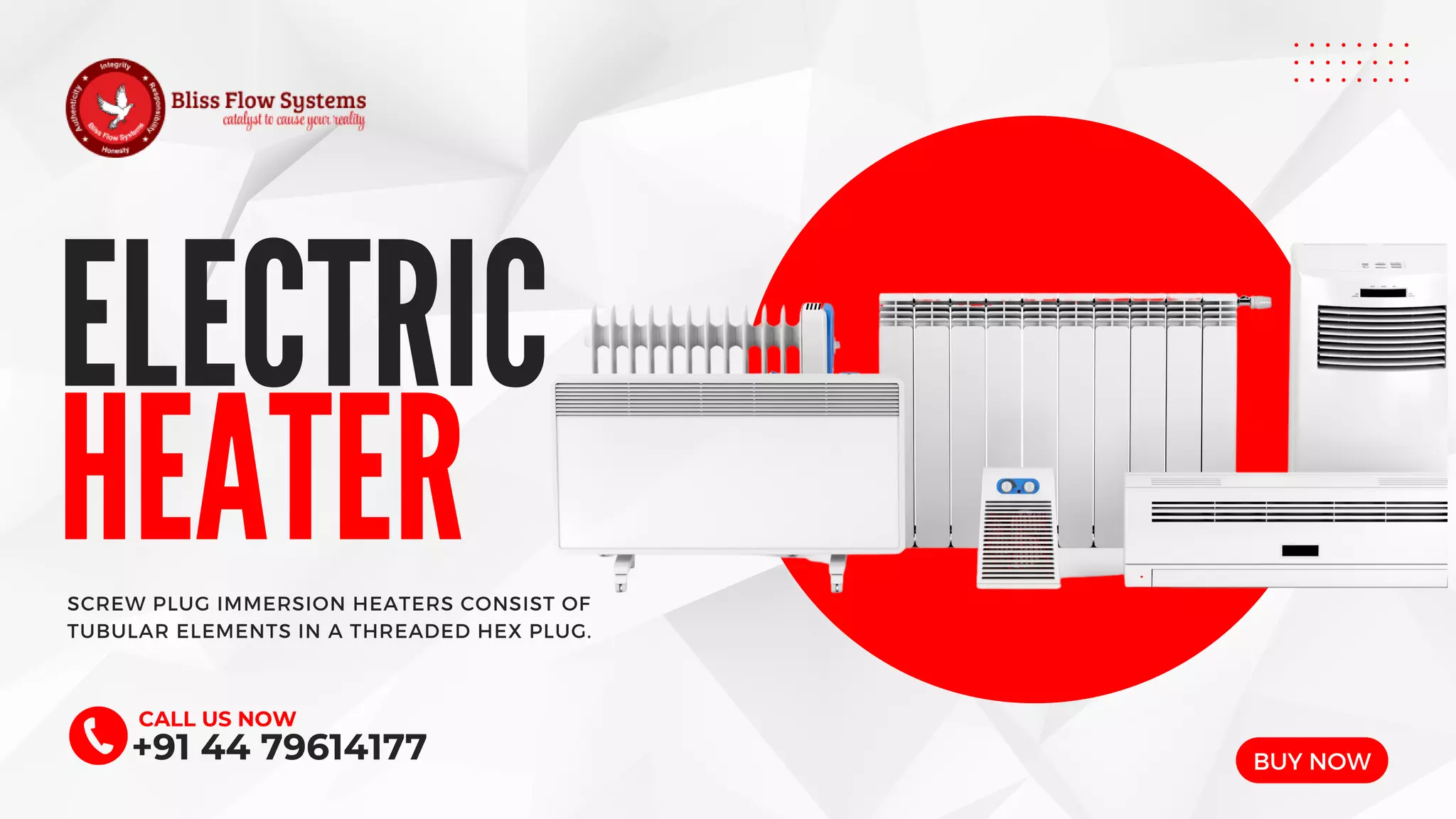 Electric heater | Duplex Strainer | Venturi Tube - Bliss flow systems | PPT