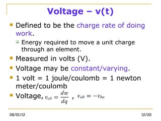 Electric circuits-chapter-1 Basic Concept | PPT