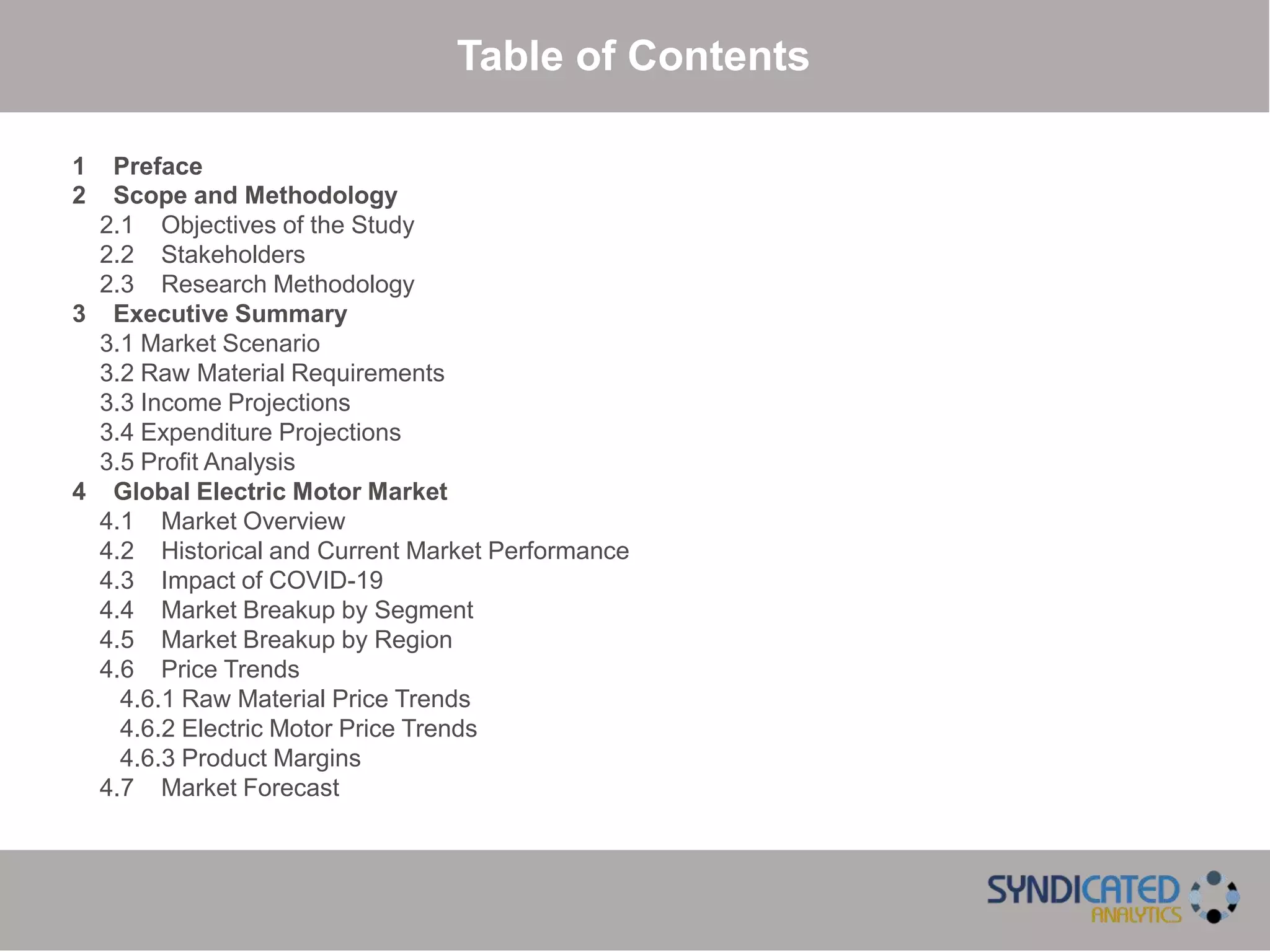 Electric Motor Manufacturing Plant Project Report PPT 2021-2026 | PPTX