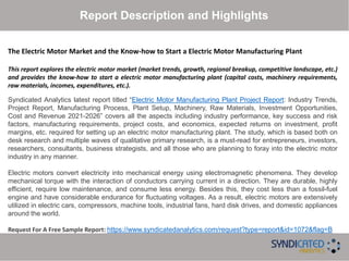 Electric Motor Manufacturing Plant Project Report PPT 2021-2026 | PPTX ...