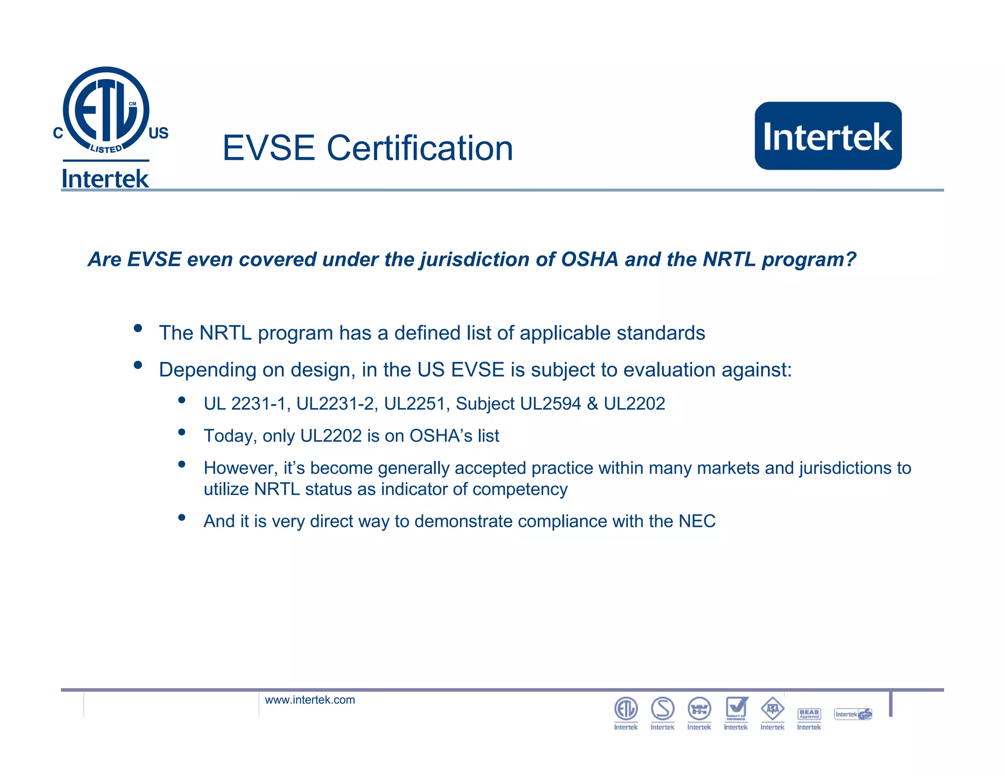 evse certification | PDF