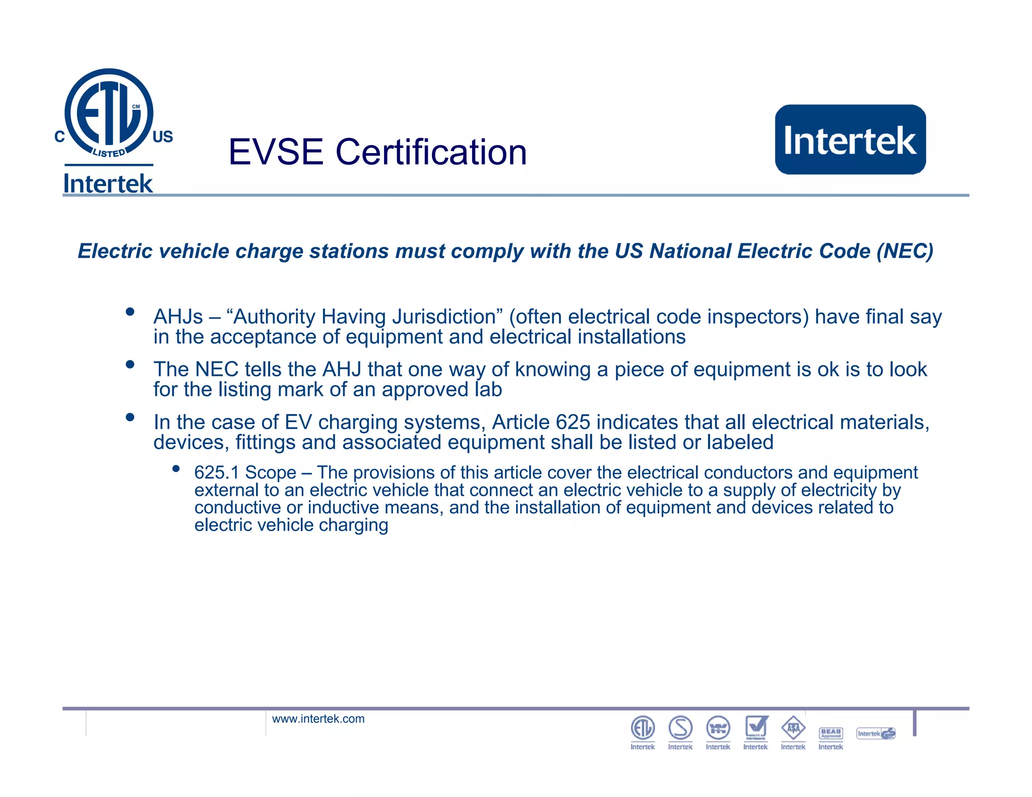 evse certification | PDF