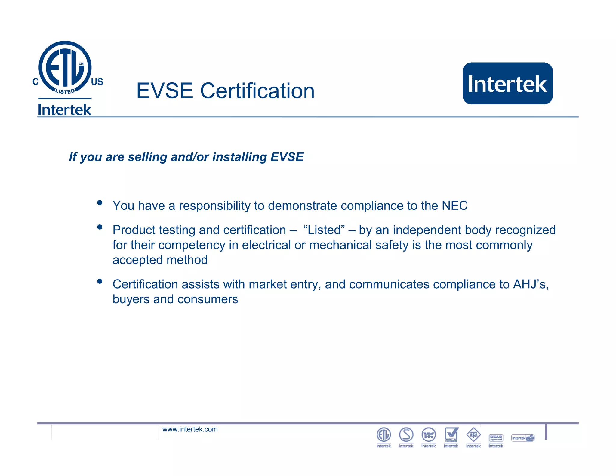 evse certification | PDF