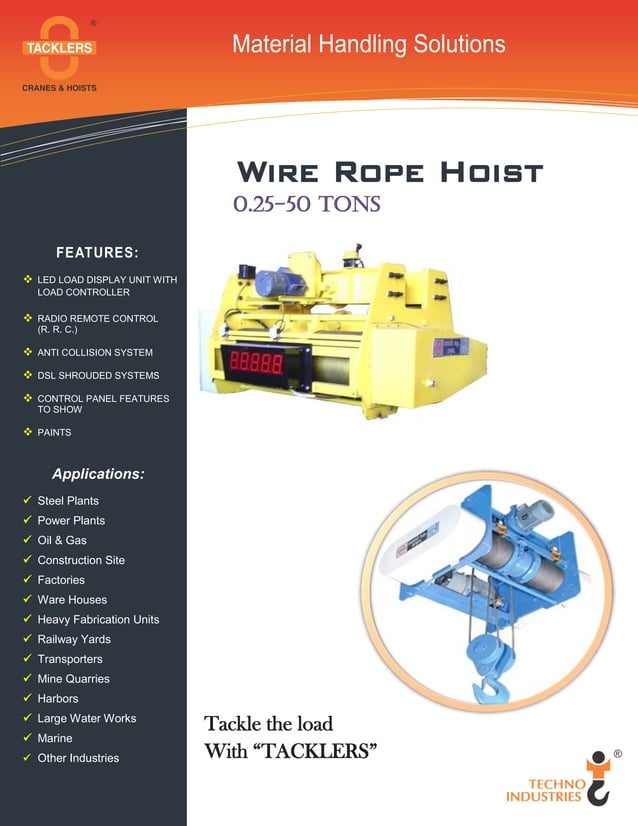 Electric Wire Rope Hoist Manufacturers in Ahmedabad | PDF